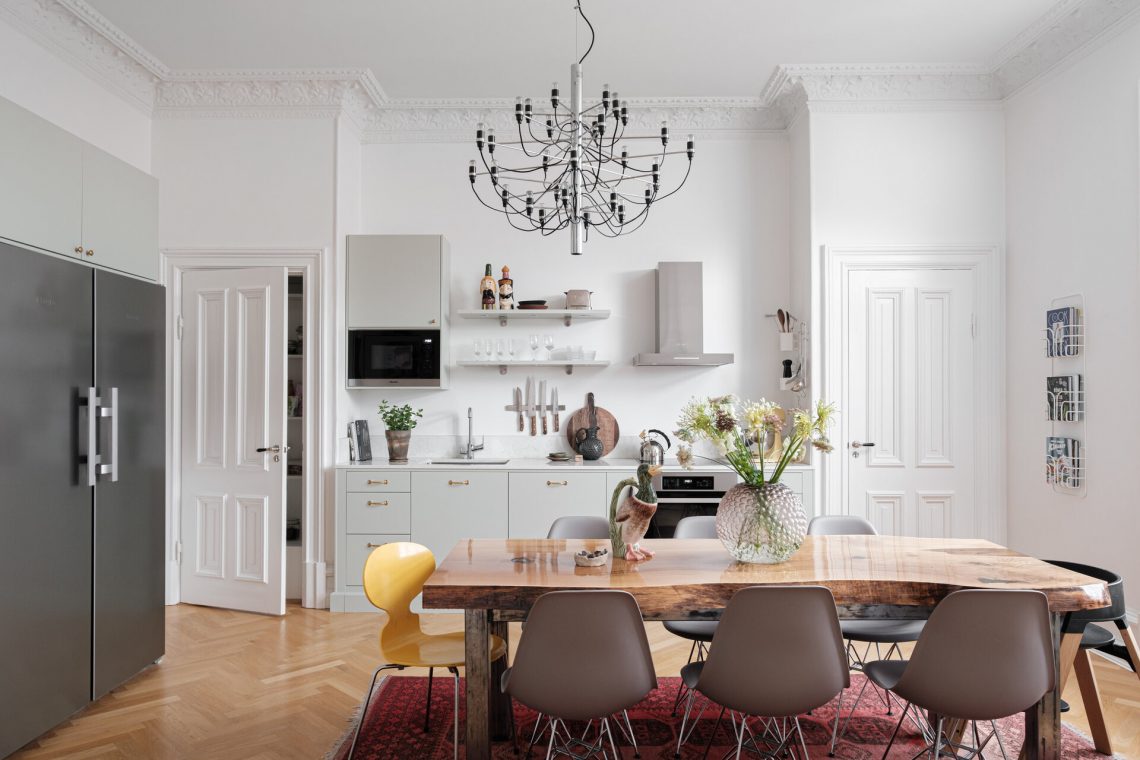 Stylowy salon z aneksem kuchennym - Szczypta Designu - blog wnętrzarski ...